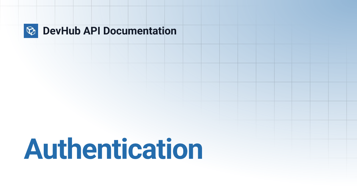 Authentication | DevHub API Documentation